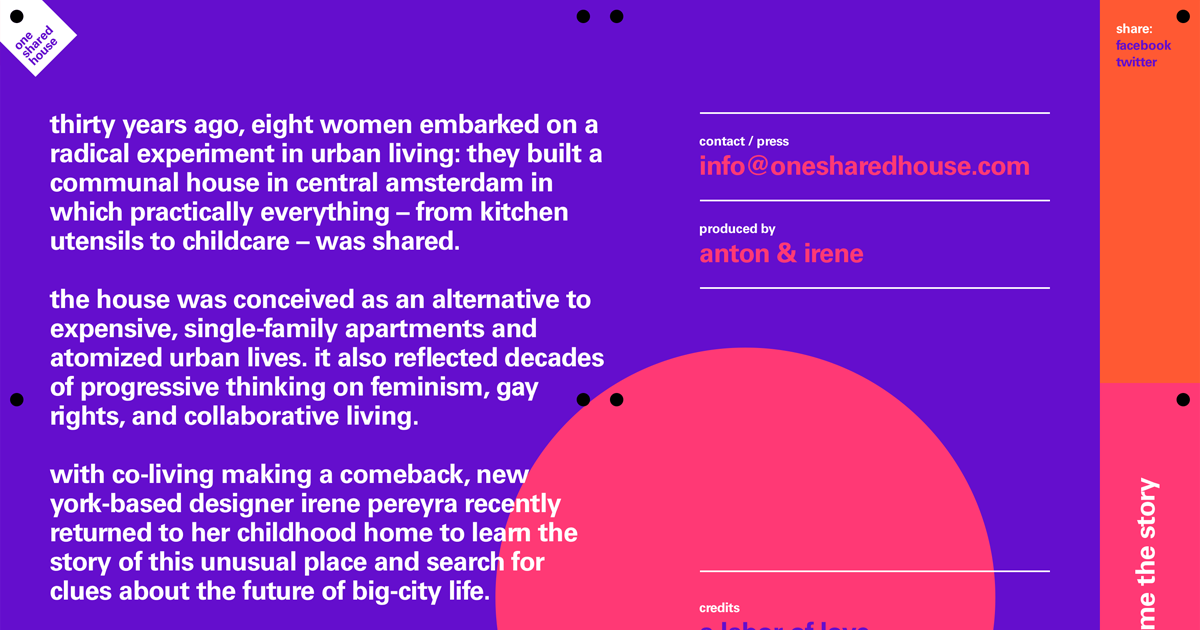 ONE SHARED HOUSE: a radical experiment in communal living – about